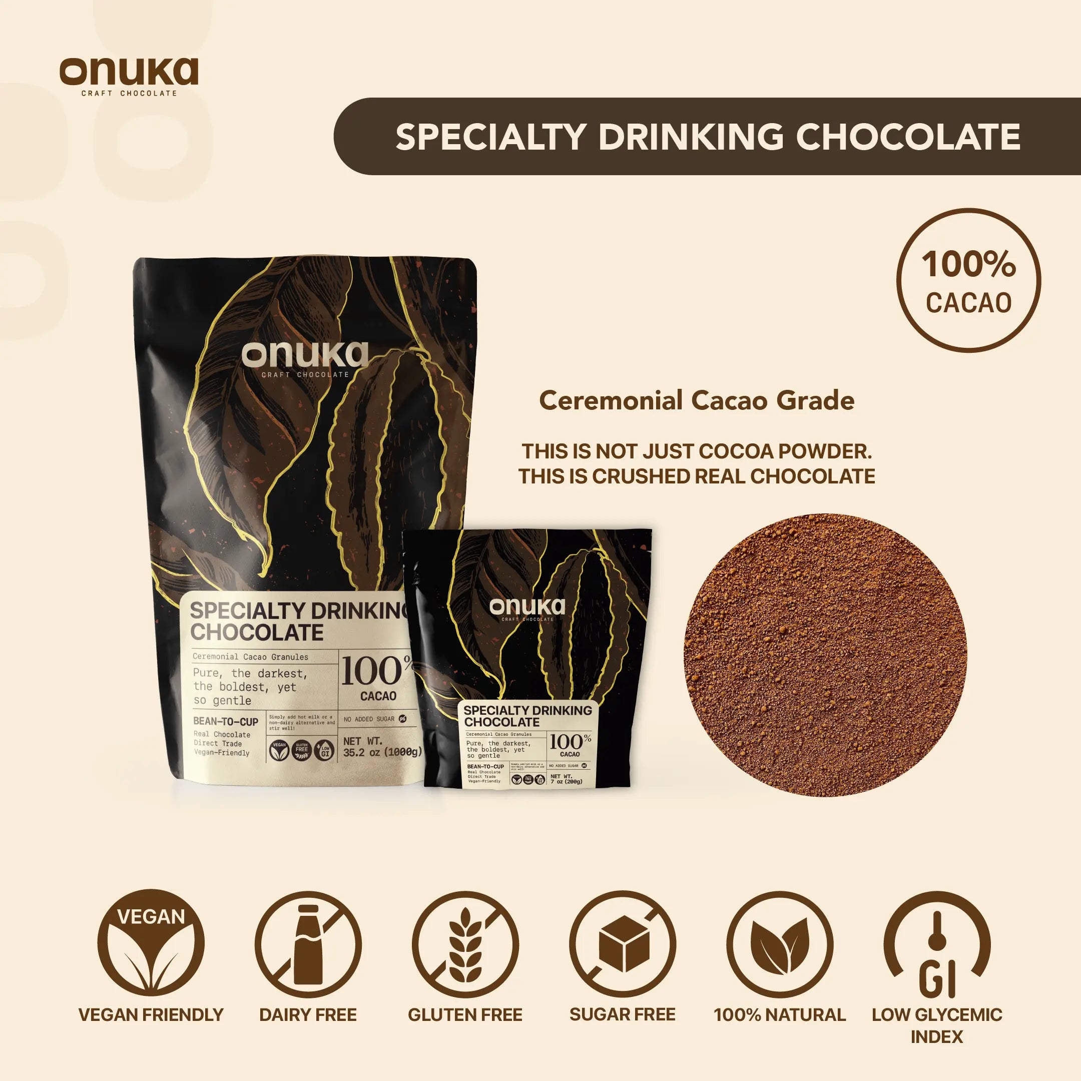 100% Dark Specialty Drinking Chocolate – Onuka Chocolate