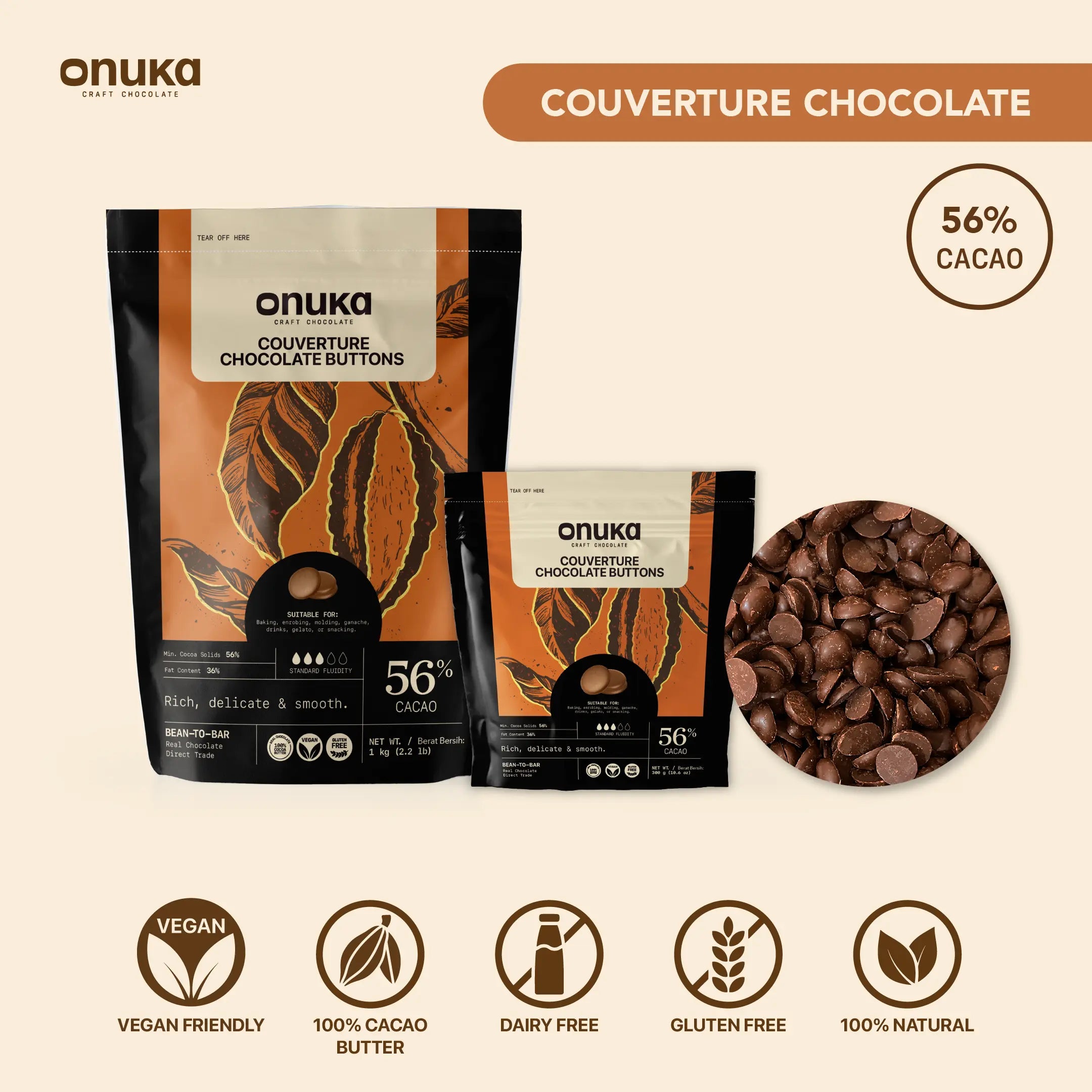 56% Dark Couverture Chocolate – Onuka Chocolate